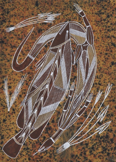 Graham Badari | Water Goanna and Barramundi | MutualArt