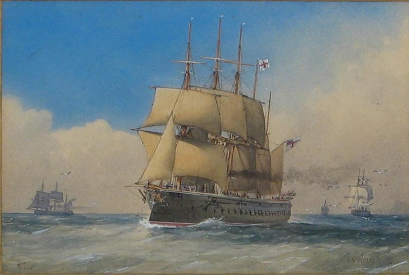 William Frederick Mitchell | A Sailing Ship in Full Sail, other Vessels ...