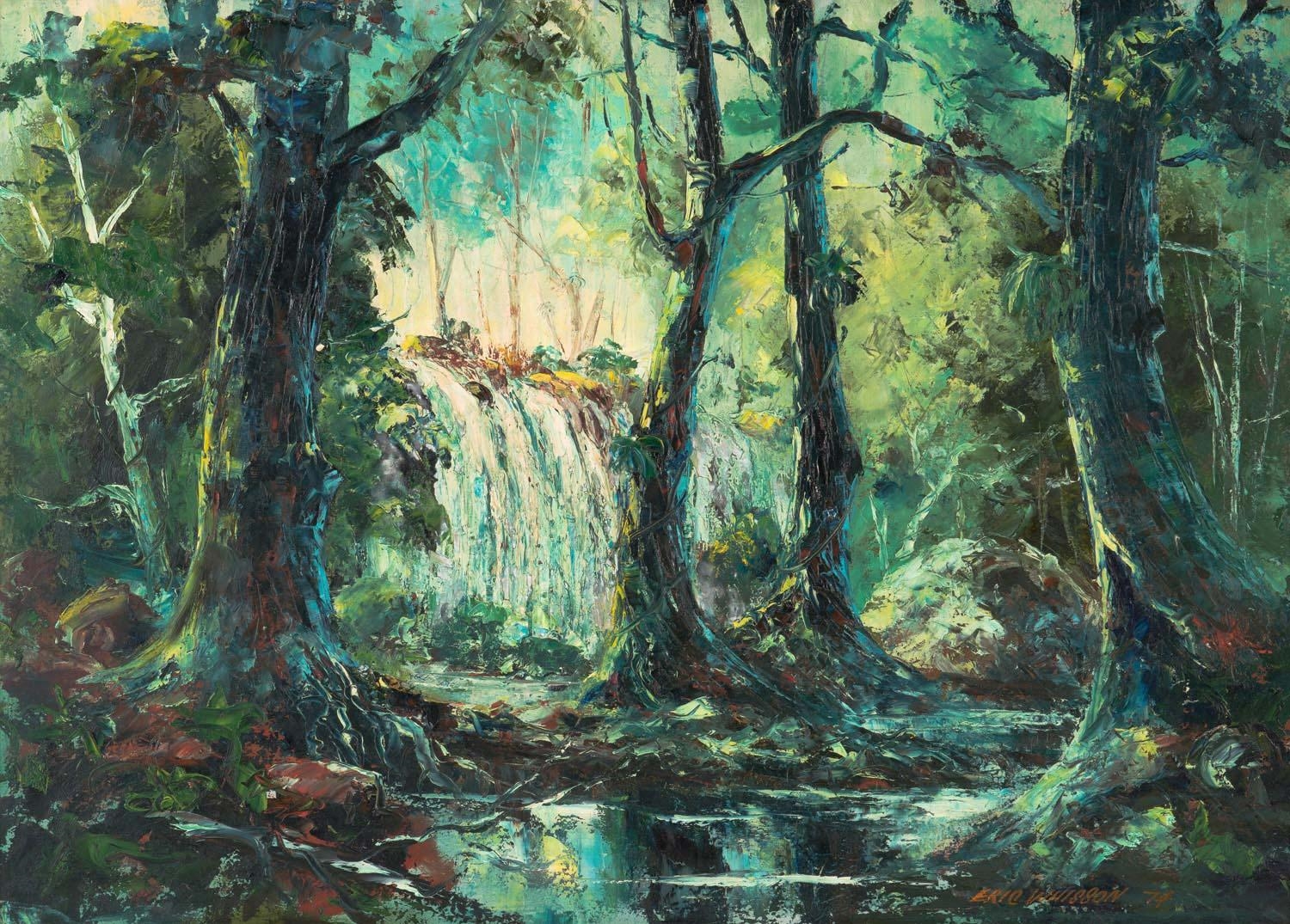 Eric Whisson | Rainforest Waterfall (1974) | MutualArt