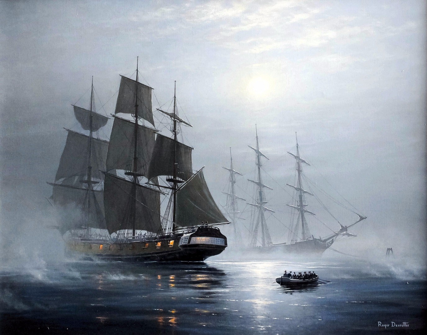Roger Charles Desoutter | Departure by Moonlight | MutualArt