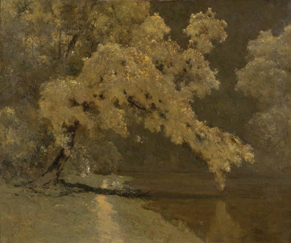 Penleigh Boyd | Wattle on the Yarra (Circa 1920) | MutualArt