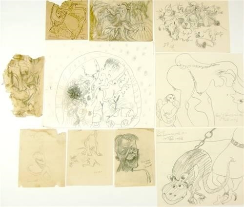 John Perceval | A collection of ten various drawings in pen and ink ...