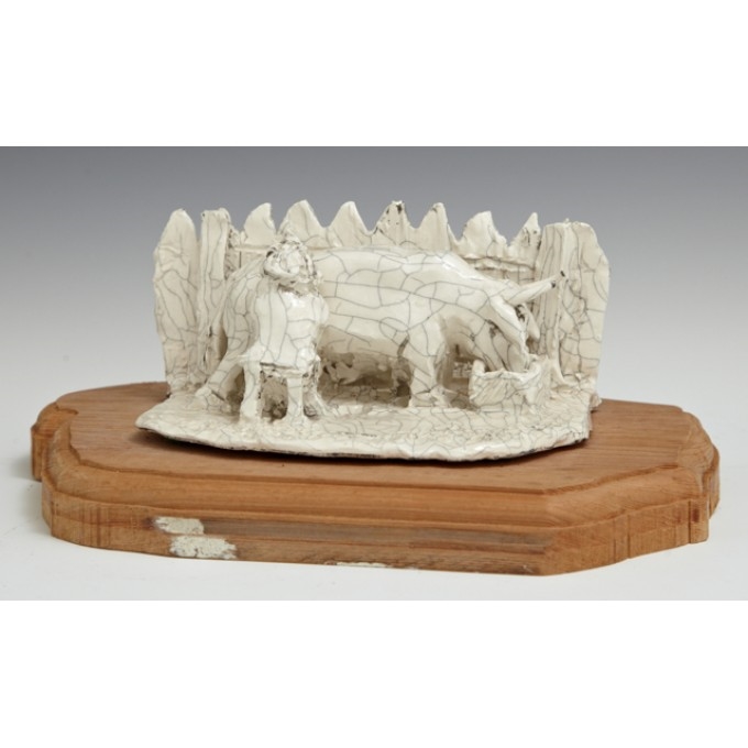 Steele Burden | Man Milking a Bull (20th Century) | MutualArt