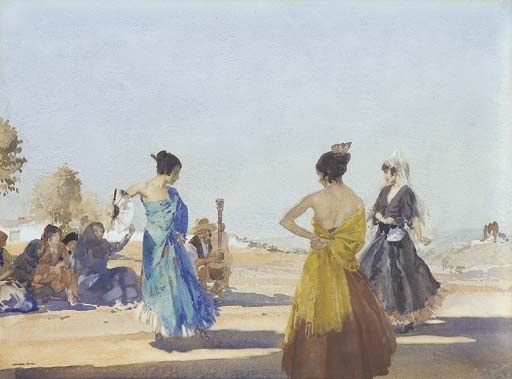 William Russell Flint | The Dancing Lesson: Ladies of Old Castile ...