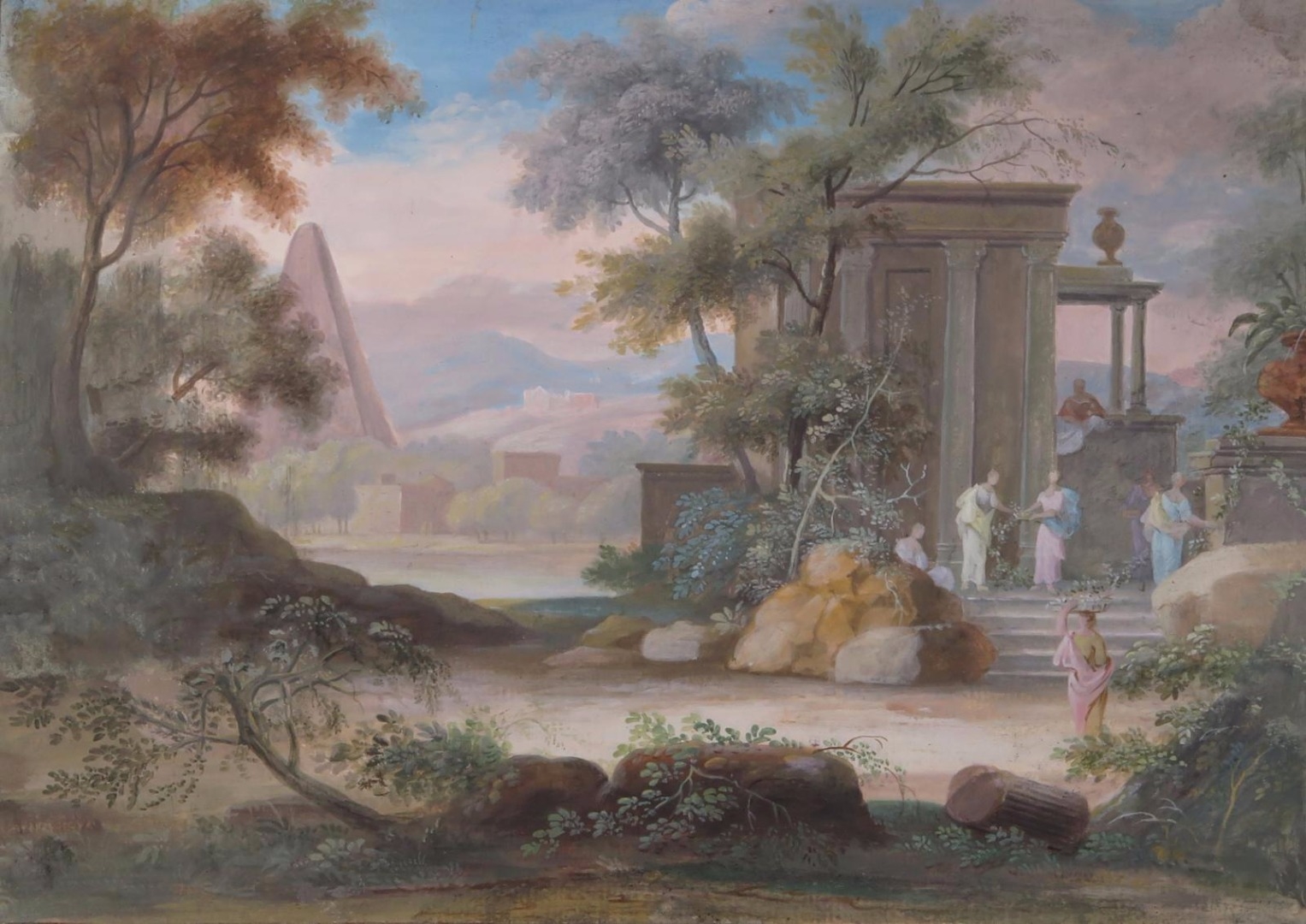 Pierre Antoine Patel | Women at a well in a classical landscape | MutualArt