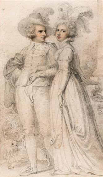 Richard Cosway | Portrait of Sir James Hamlyn, 1st Bt. and his wife ...