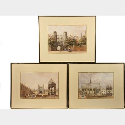 George Pyne | Three Views of Cambridge University | MutualArt