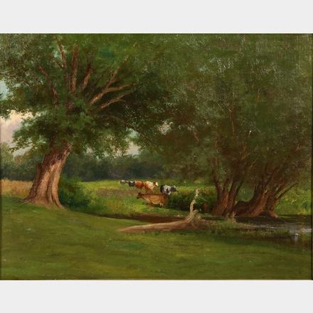 Edward Hill | Meadow Scene with Cows (1985) | MutualArt