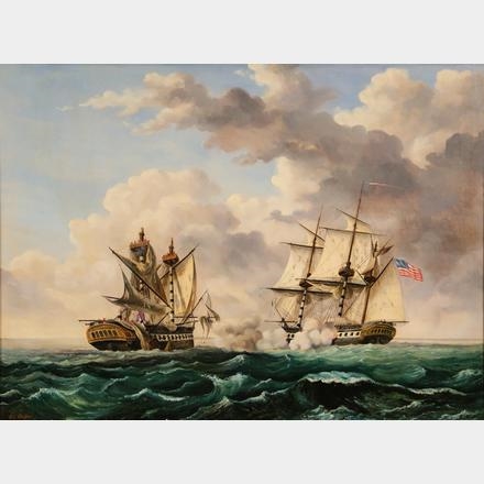 Edward Beyer | USS Constitution and HMS Java (1852) | MutualArt
