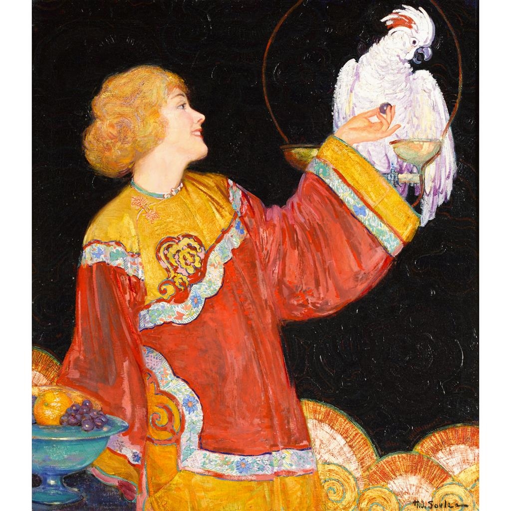 Henry James Soulen | Woman With Parakeet | MutualArt