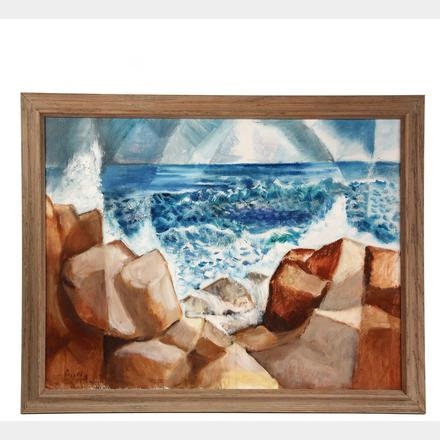 Emily Muir | Coastal Hollow with Whitecaps | MutualArt