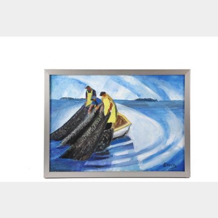 Emily Muir | Seine Boat, Fishermen Pulling the Nets | MutualArt