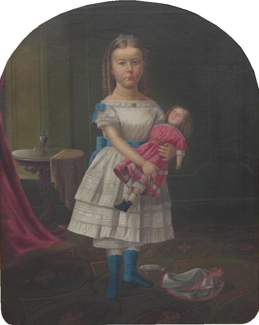American School, 19th Century | Portrait of Amelia Weber with Her Doll ...