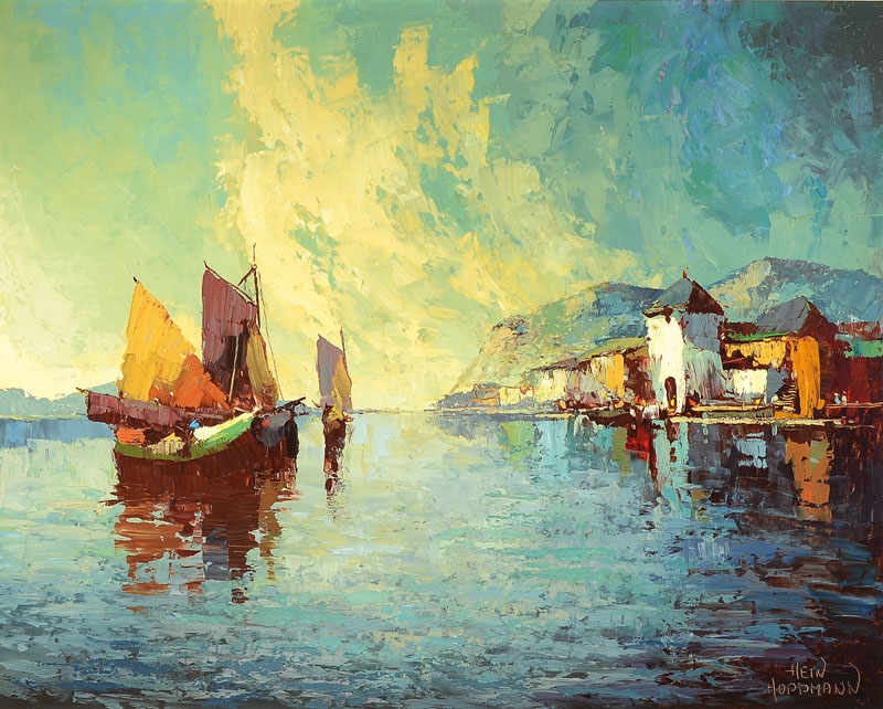 Hein Hoppmann | fishing boats off the coast | MutualArt