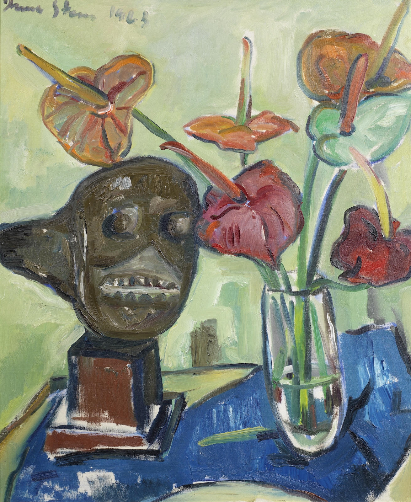 Irma Stern | Still Life of Fruit and Lilies in a Jug (1962) | MutualArt