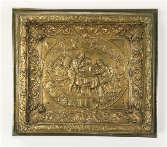 J.J. LaBaer | bas-relief of a tavern scene | MutualArt