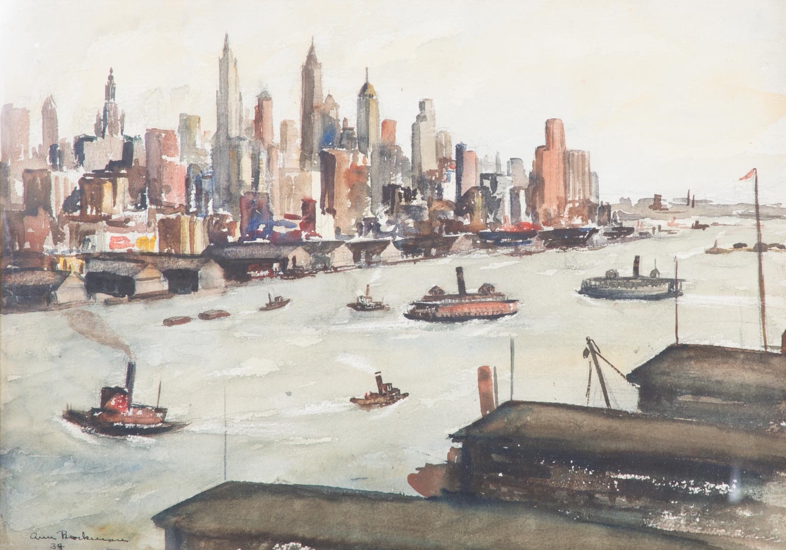 Ann Brockman | New York Harbor (1934) | MutualArt