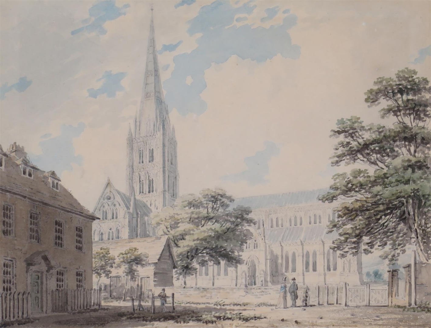 Edward Dayes | Salisbury Cathedral (1793) | MutualArt