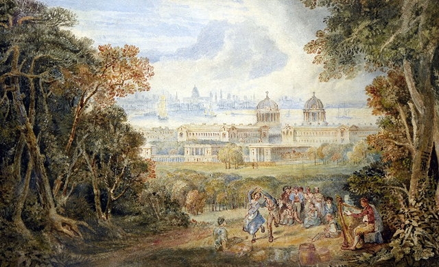 George Barret Jr. | Figures Dancing Before Royal Observatory Greenwich ...