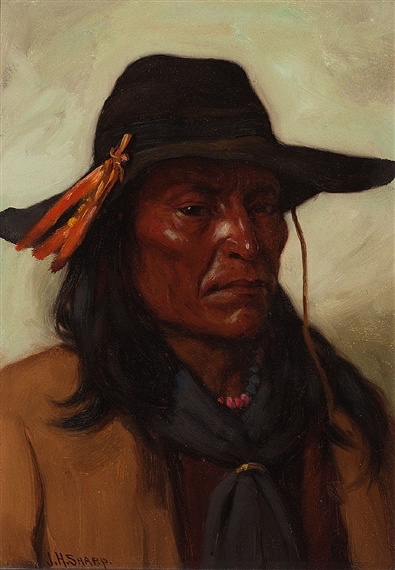 Joseph Henry Sharp | Chief Duck Man (1909) | MutualArt