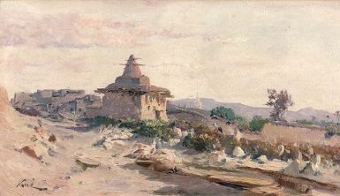 Maxime Noire | Paysage orientaliste animé | MutualArt