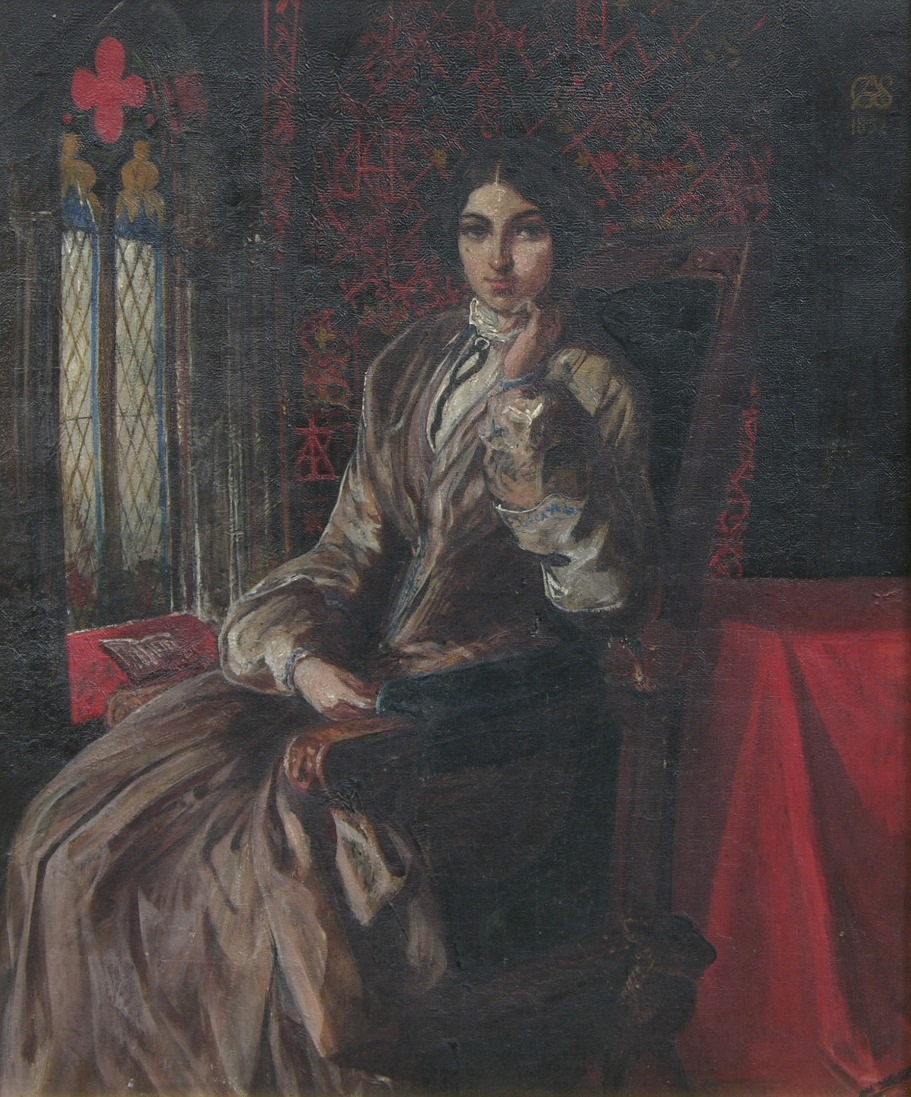 George Adolphus Storey | Portrait of Miss Georgina Storey, small three ...