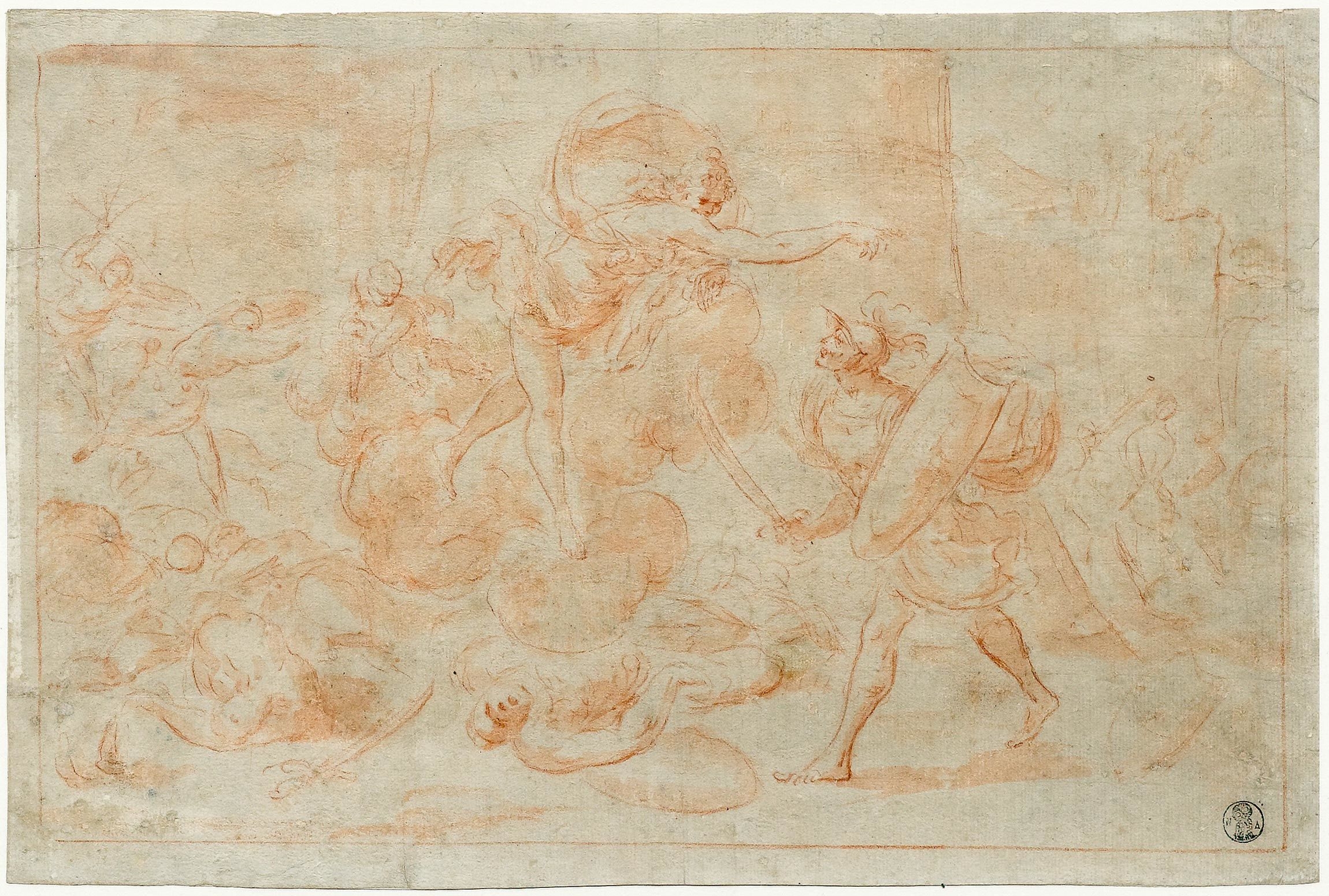 Roman School, 17th Century | A Mythological Battle Scene with Victoria ...