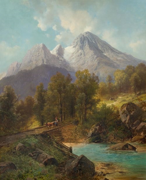 Karl Millner | The Watzmann near Berchtesgaden (1872) | MutualArt
