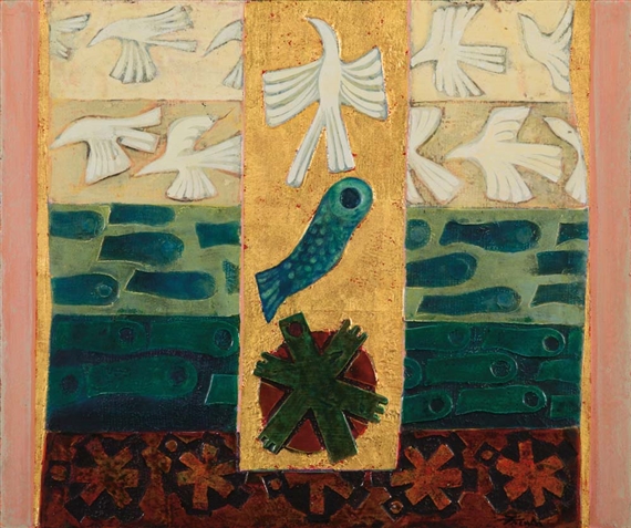 Leonard French | Creation of Turtles, Fish and Birds | MutualArt