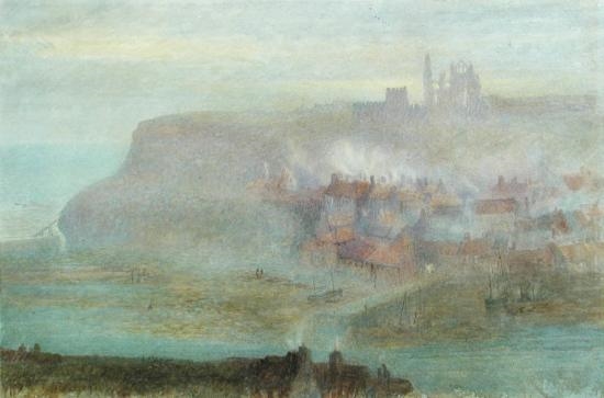Alfred William Hunt | View of Whitby Abbey with the Harbour in the ...