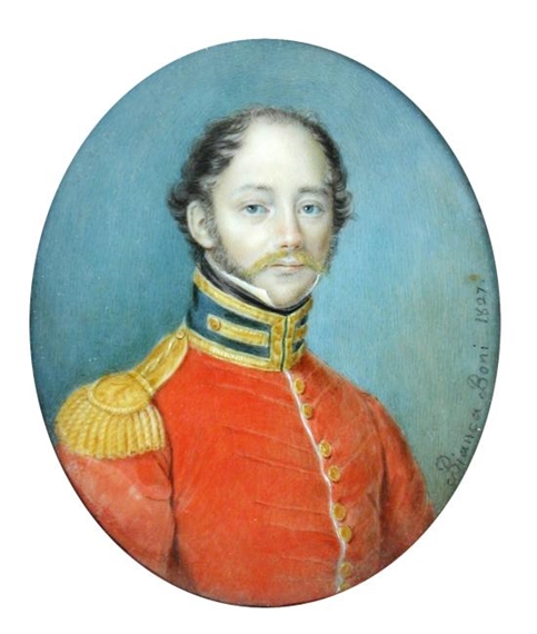 Bianca Boni | Portrait Miniature of an Officer (1827) | MutualArt