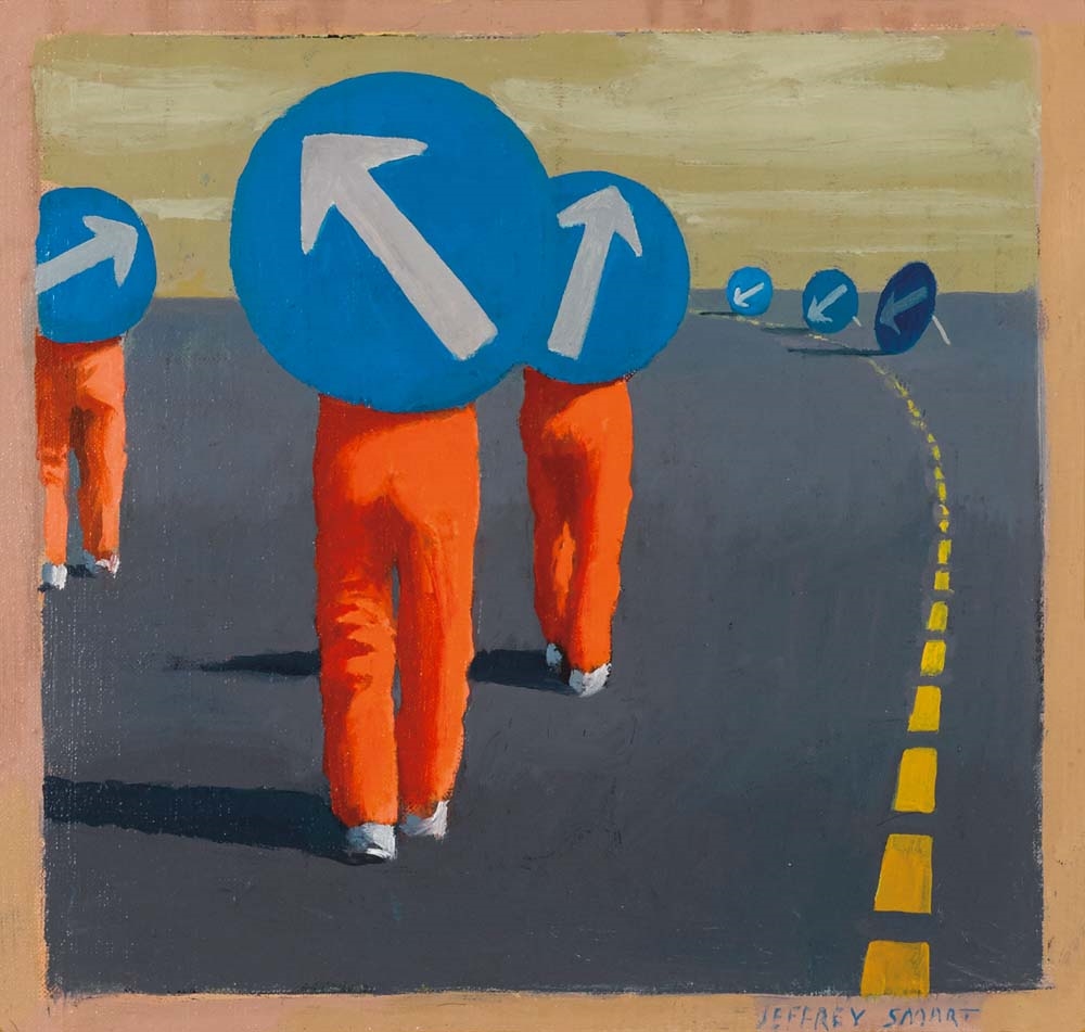 Jeffrey Smart | First Study for The Arrow Carriers (1978) | MutualArt