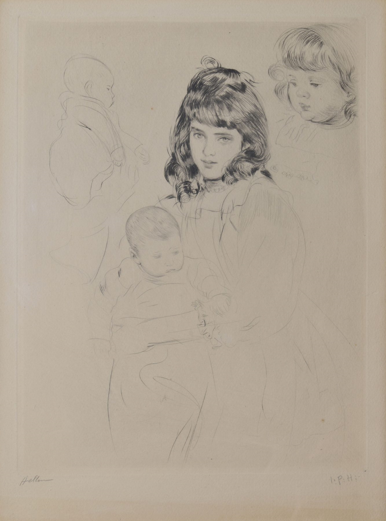Paul César Helleu | Portrait de Paulette à 6 ans. | MutualArt
