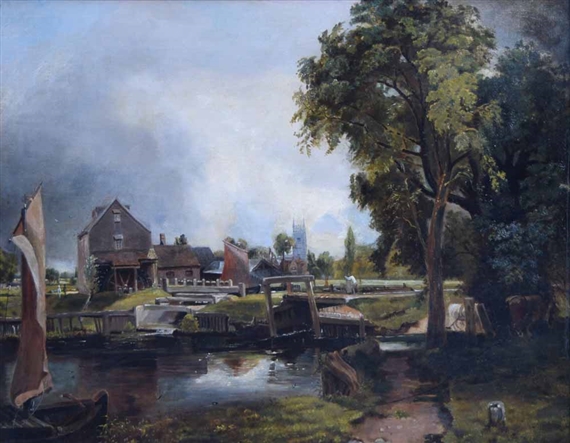 John Constable | Dedham Lock and Mill | MutualArt