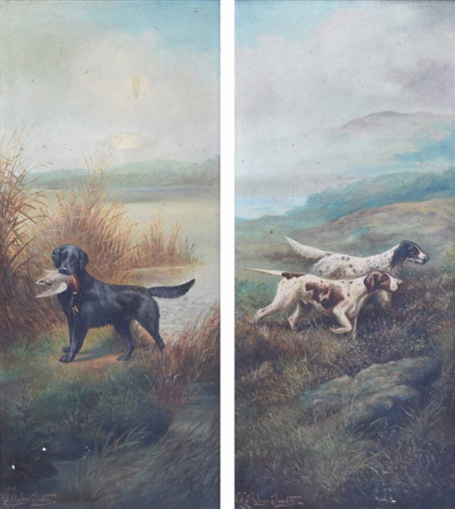 Herbert H. St. John Jones | Gun dogs in moorland landscapes | MutualArt