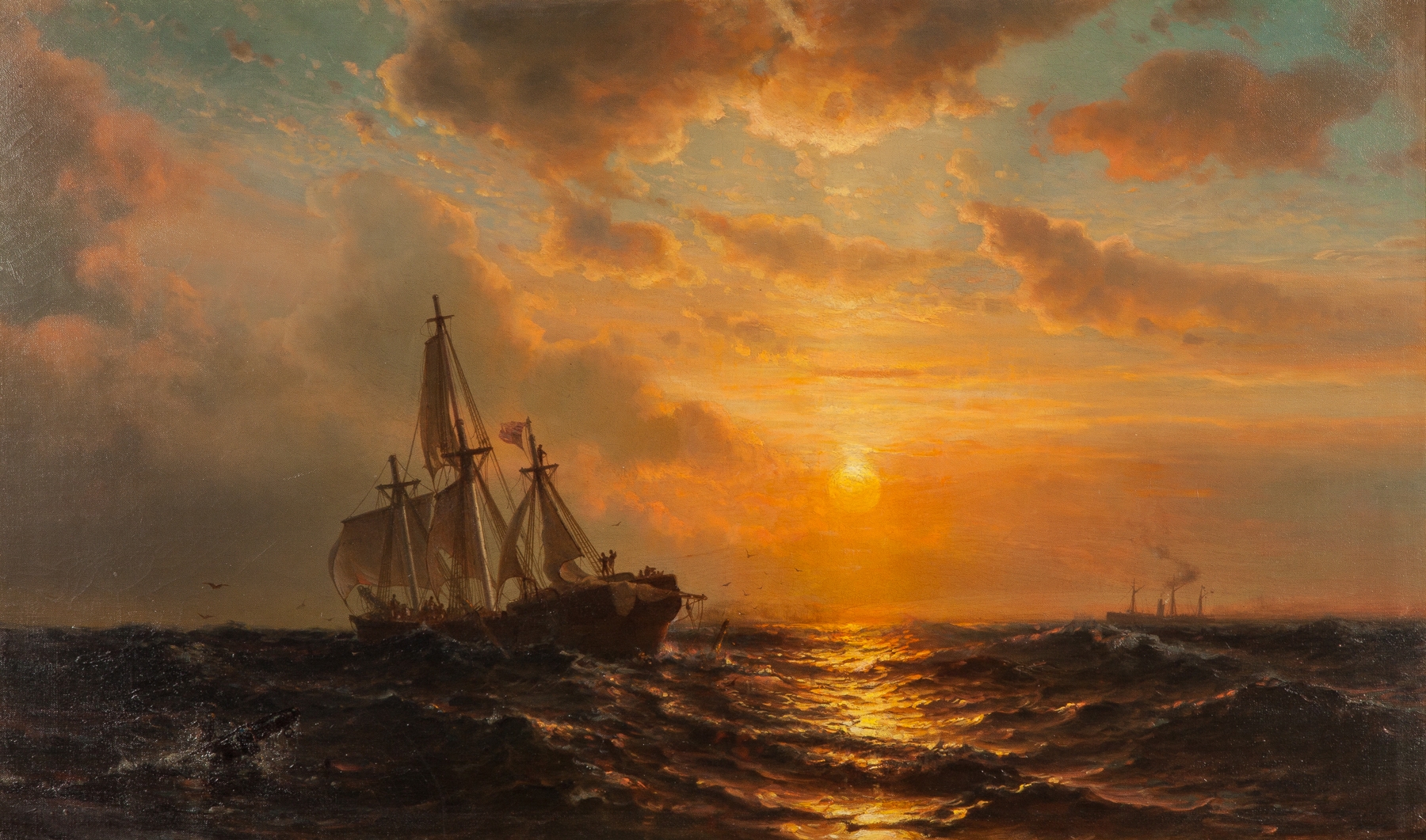 Mauritz Frederick Hendrick de Haas | Ships at Sunset | MutualArt