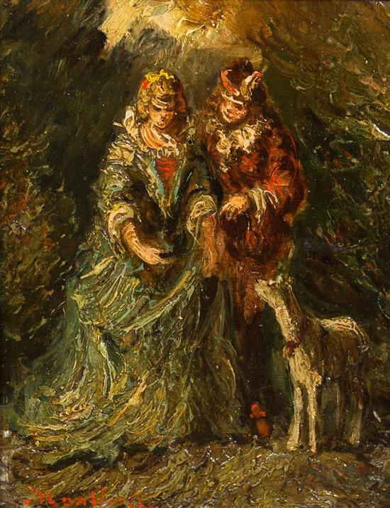 Adolphe Joseph Thomas Monticelli | Courtship | MutualArt