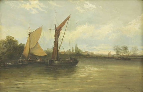 Gordon Arthur Meadows | Barges on the Thames | MutualArt