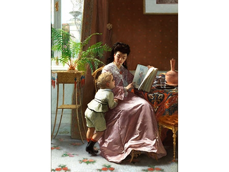 Franz Verhas | DER HÄUSLICHE GESCHICHTSUNTERRICHT | MutualArt