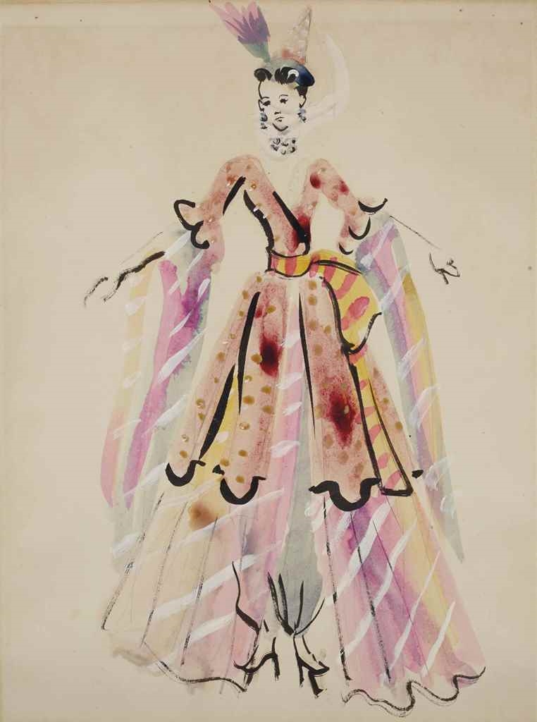 Christian Bérard | Mannequin portant une robe Schiaparelli | MutualArt