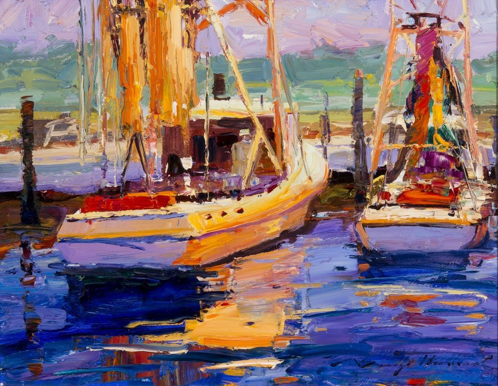 Barry Thomas | Boats in the Harbour | MutualArt