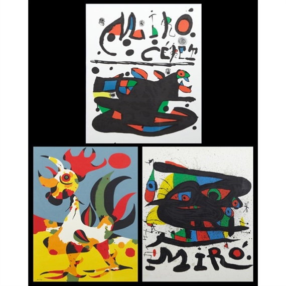 Joan Miró | Two Works, Two Original Posters and The Rooster | MutualArt