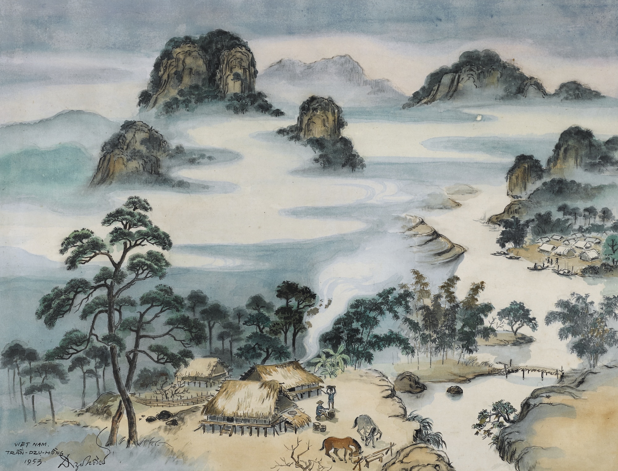 Tran Dzu Hong | MOUNTAIN LANDSCAPE (1953) | MutualArt