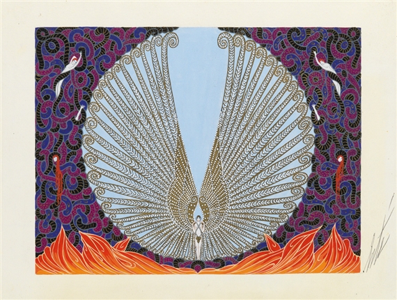 Erté | Phoenix Rising from the Flames | MutualArt