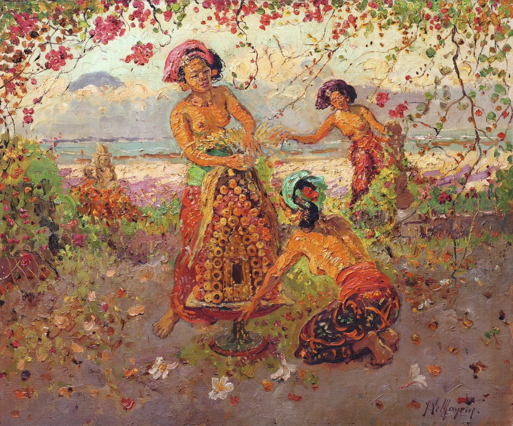 Adrien Jean Le Mayeur de Merprés | BALINESE BEAUTIES PREPARING AN ...