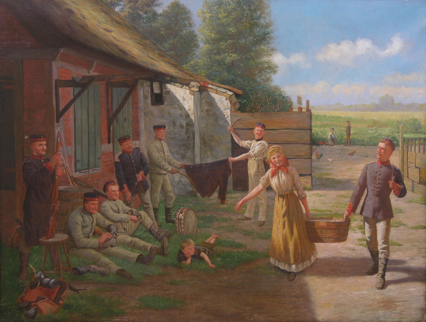 Carl Müller | A farmyard scene | MutualArt