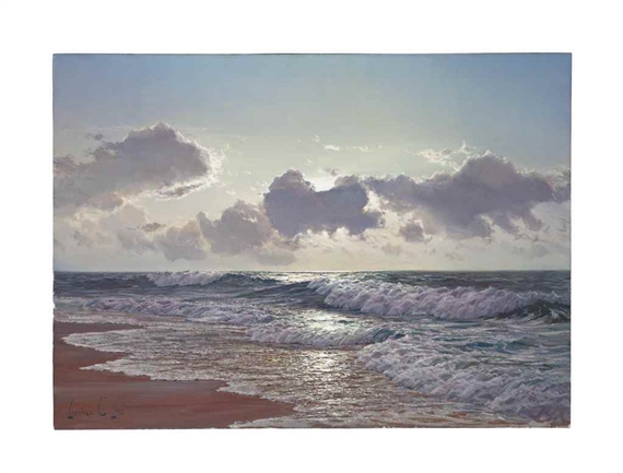 Leonard C. Lane | Sunrise over cresting waves | MutualArt