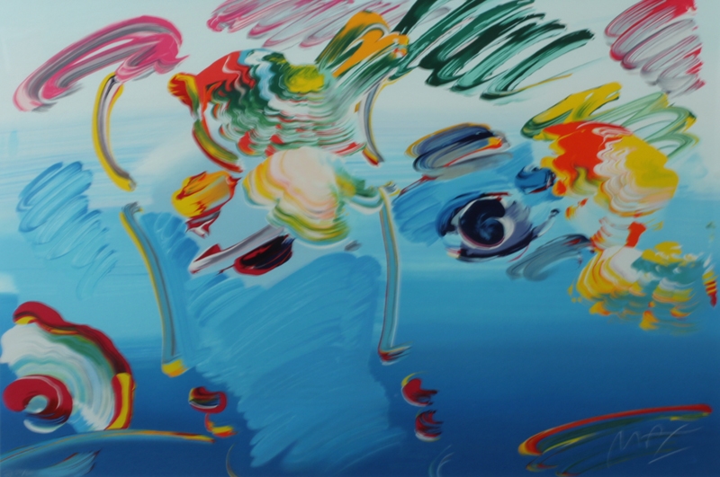 Peter Max | FRIENDS ON BLUE (1990) | MutualArt