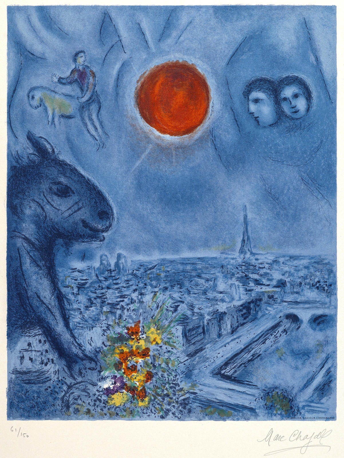 Marc Chagall | Paris Sun (M. CS. 48) (1977) | MutualArt