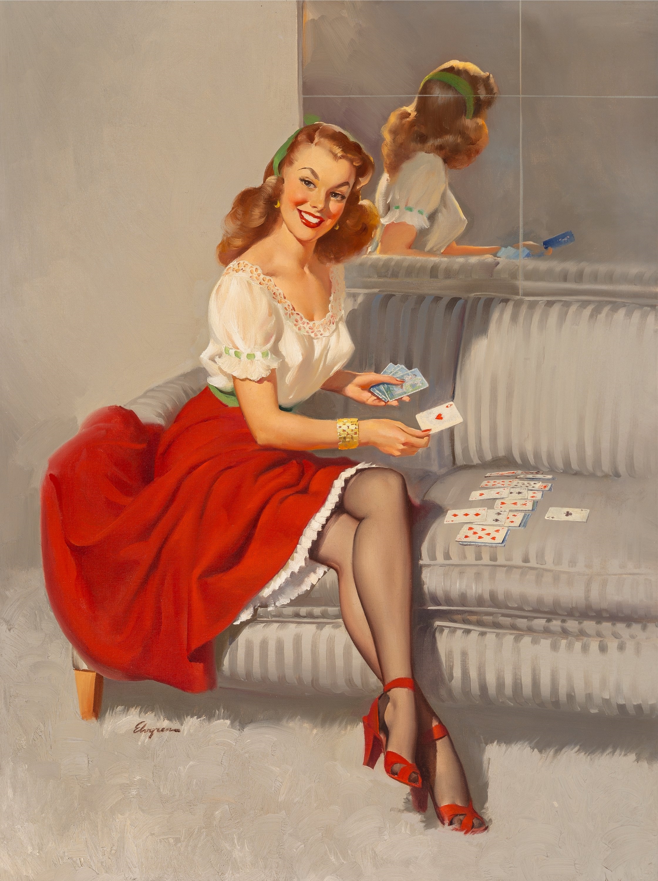 Gil Elvgren The Ace Of Hearts Mutualart